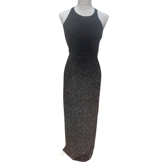 Jump | Dresses | Vintage Jump Black And Silver Sparkle Ombr Cross Back ...